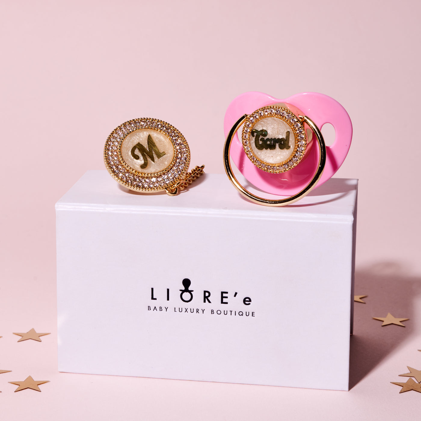 Luxury Baby Name Pacifier & Clip Set
